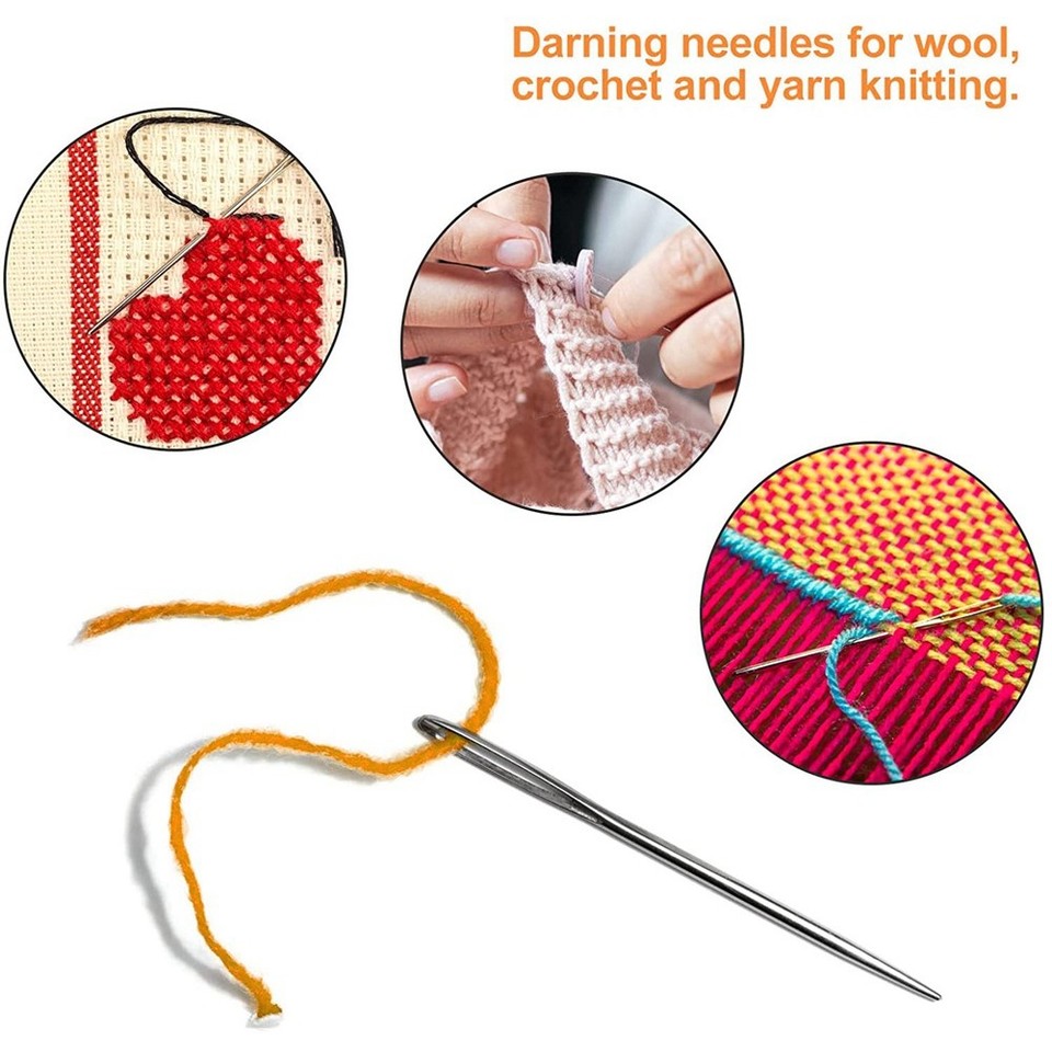 Darning Needle Big Eye Sewing Needle in Transparent Tube, Darning ...