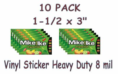 10 PACK Vinyl Sticker 1.5 x 3 Bulk Vending Candy Machine Label | eBay