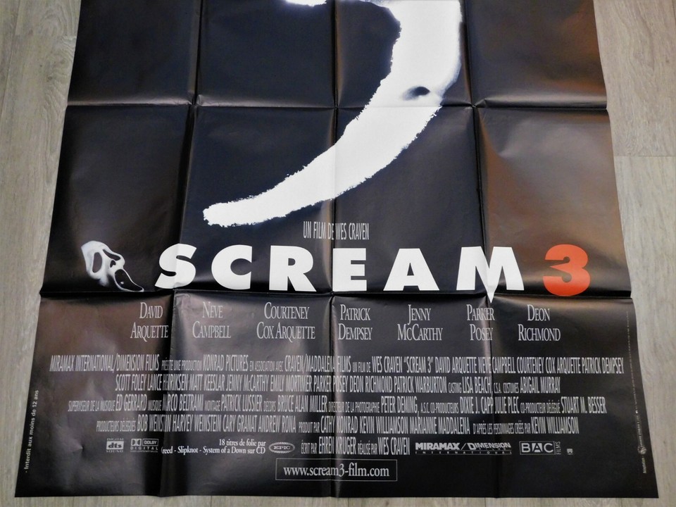 Scream 3 French Movie Poster Original 47"63" 2000 Craven Neve Campbell ...