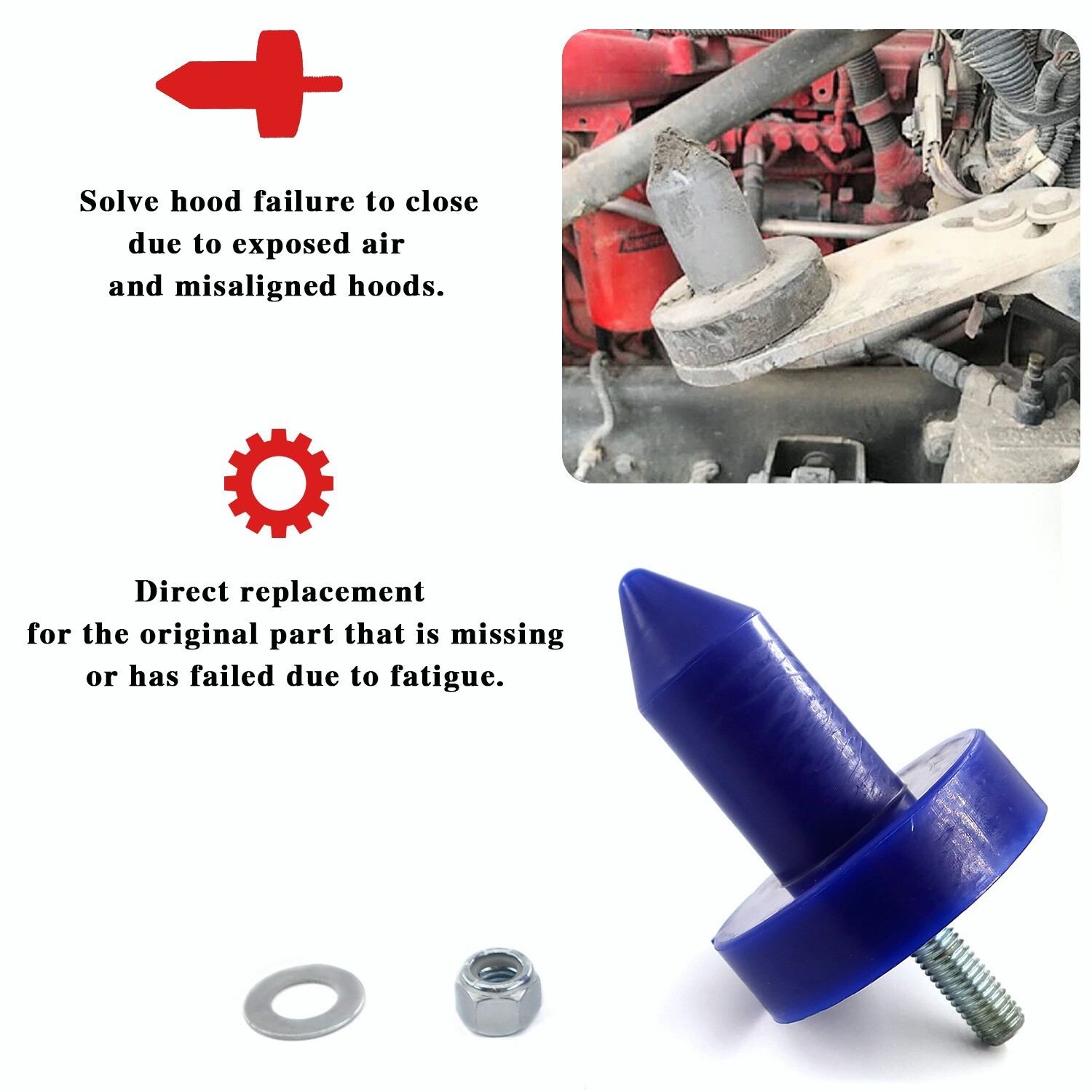 Hood Bushing Kit Kenworth T2000 W900 T800 T600 Replacement 924-5410 ...