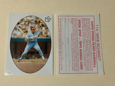 Mike Schmidt 1986 Topps Sticker #114 NRMT To Nrmt/mint | eBay