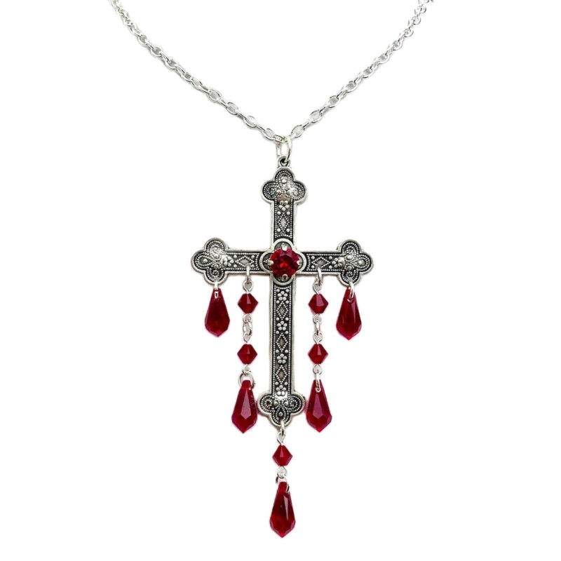 Stylish Goth Necklace Mystery Charm Vampires Style Choker Large ...