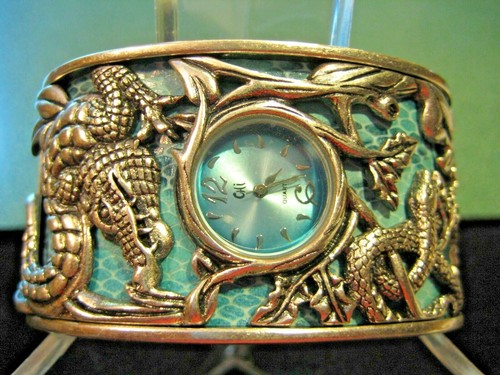 Carlos Falchi (For HSN)"Garden Of Eden" (Blue/Small) 7" Cuff Watch(Orig ...