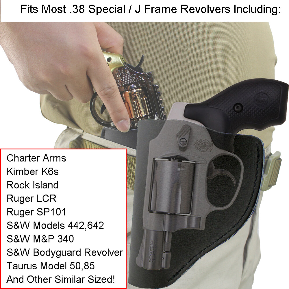 Leather IWB Gun Holster for Smith & Wesson S&W J Frame Snub Nose ...