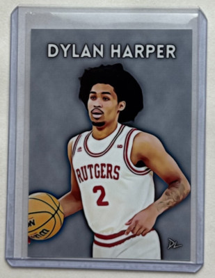 Dylan Harper Limited Artist Signed "Rutgers Scarlet Knights" Trading ...