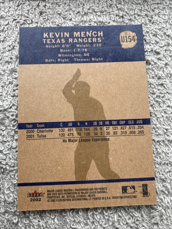 Kevin Mench autographed Baseball Card (Texas Rangers) 2002 Fleer ...