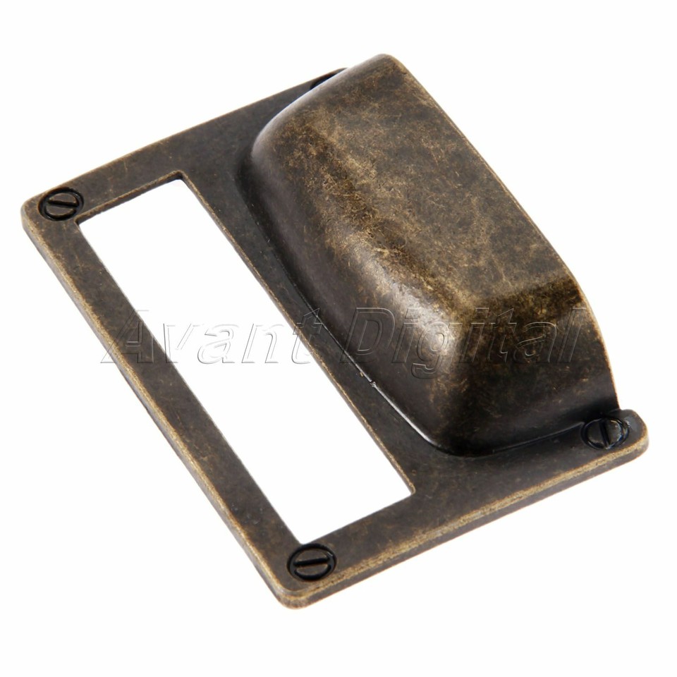 81*51mm Office Library Cabinet Drawer File Tag Frame Label Holder Pull ...