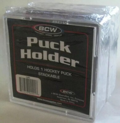 BCW Square Hockey Puck Holder Cube Display Case Stackable For ...