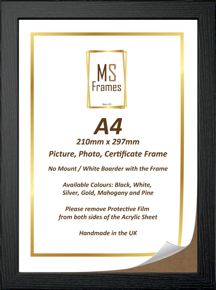 MS Photo Frames - A2, A3, A4, A5 - Black, White, Oak, Dark Oak, Walnut ...