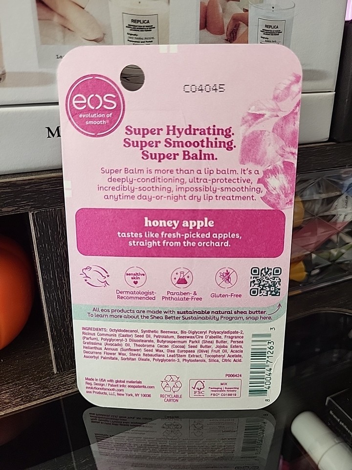 EOS Lip Super Balm, 3 Hydrating Butters, Honey Apple. Coco Shea Butter ...