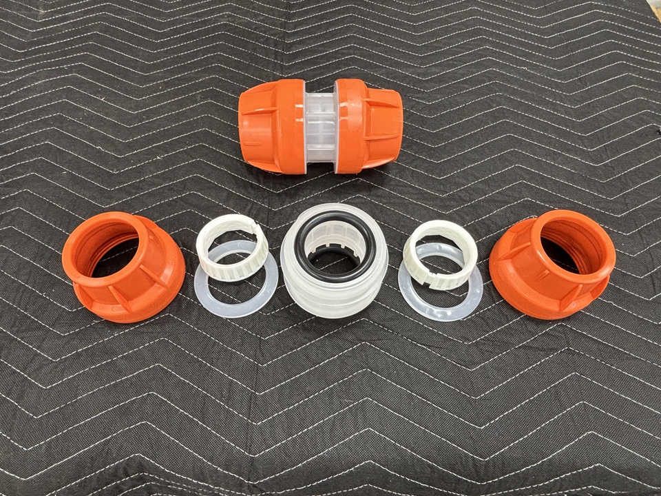 *2 Pack* Dura-Line 20005097 2" Clear Lock Couplers Orange | eBay