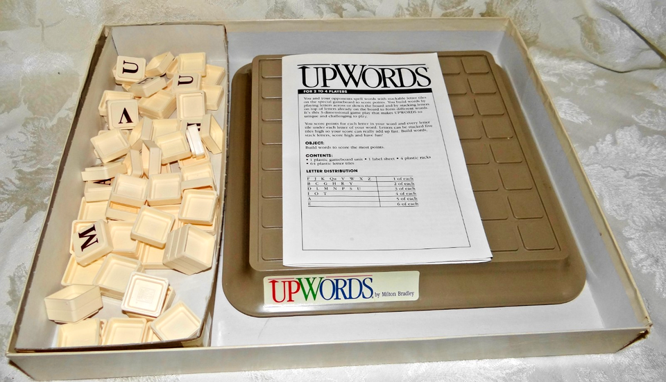 Vintage Upwords Board Game 1988 Milton Bradley 3D Word Game – 64 Tiles ...