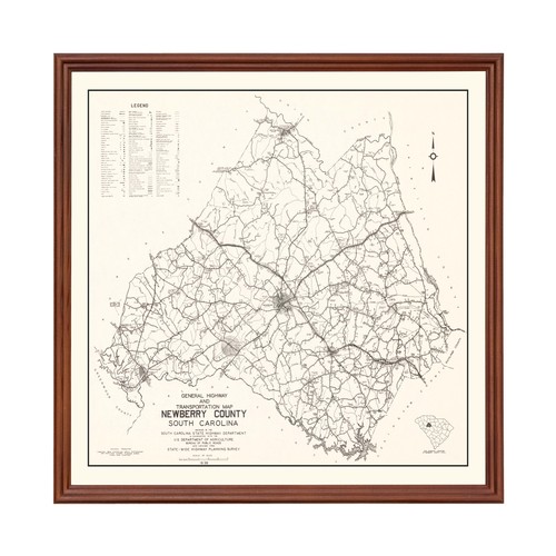 Old Map of Newberry County, SC 1938 - Vintage South Carolina | eBay
