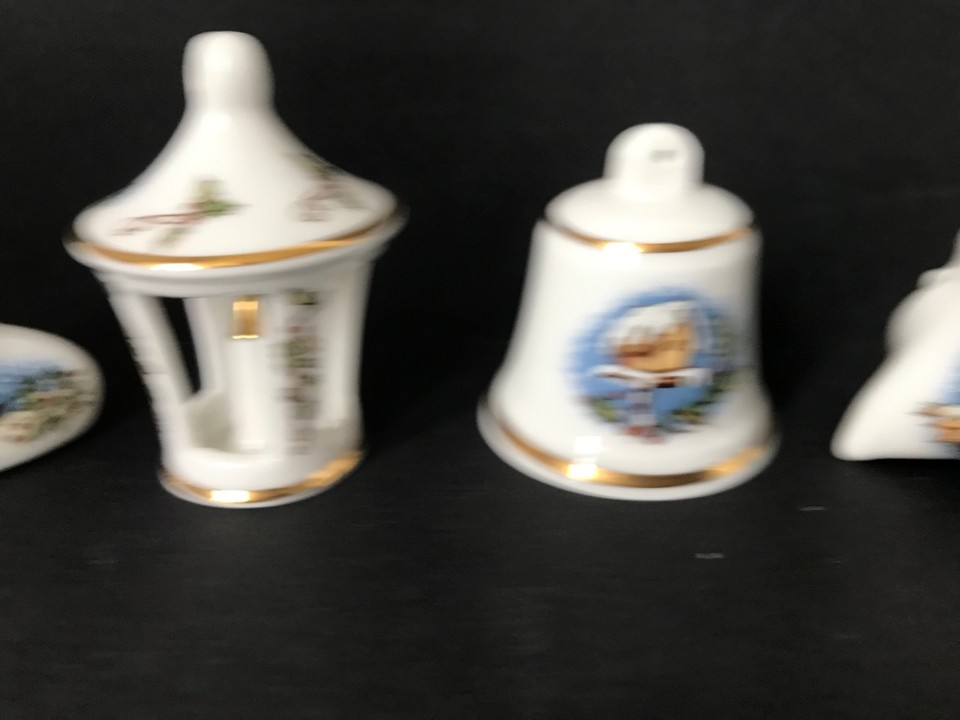 Vintage COALPORT Bone China Christmas Tree Decorations Boot Candle Bell ...