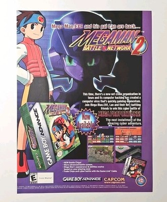 2002 Megaman Battle Network 2 Nintendo GBA 2 Original Print Ad - 7.75 ...