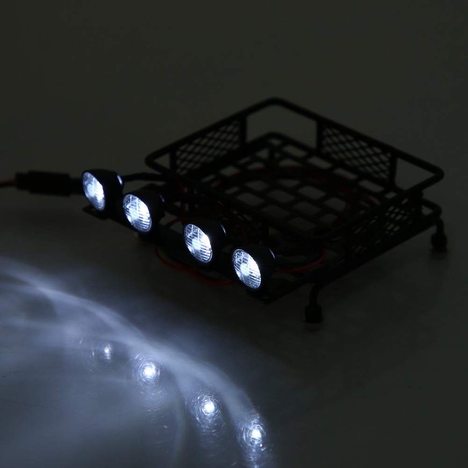 RC Car Roof Rack, Small Size Roof Rack Luggage Carrier with Round LED ...