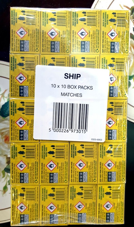 100 BOXS OF SHIP SAFETY MATCHES BRAND Average Of 32 Matches Per Box ...