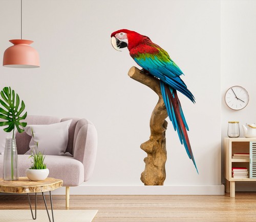 3D Red Blue Parrot G337 Animal Wallpaper Mural Poster Wall Stickers ...