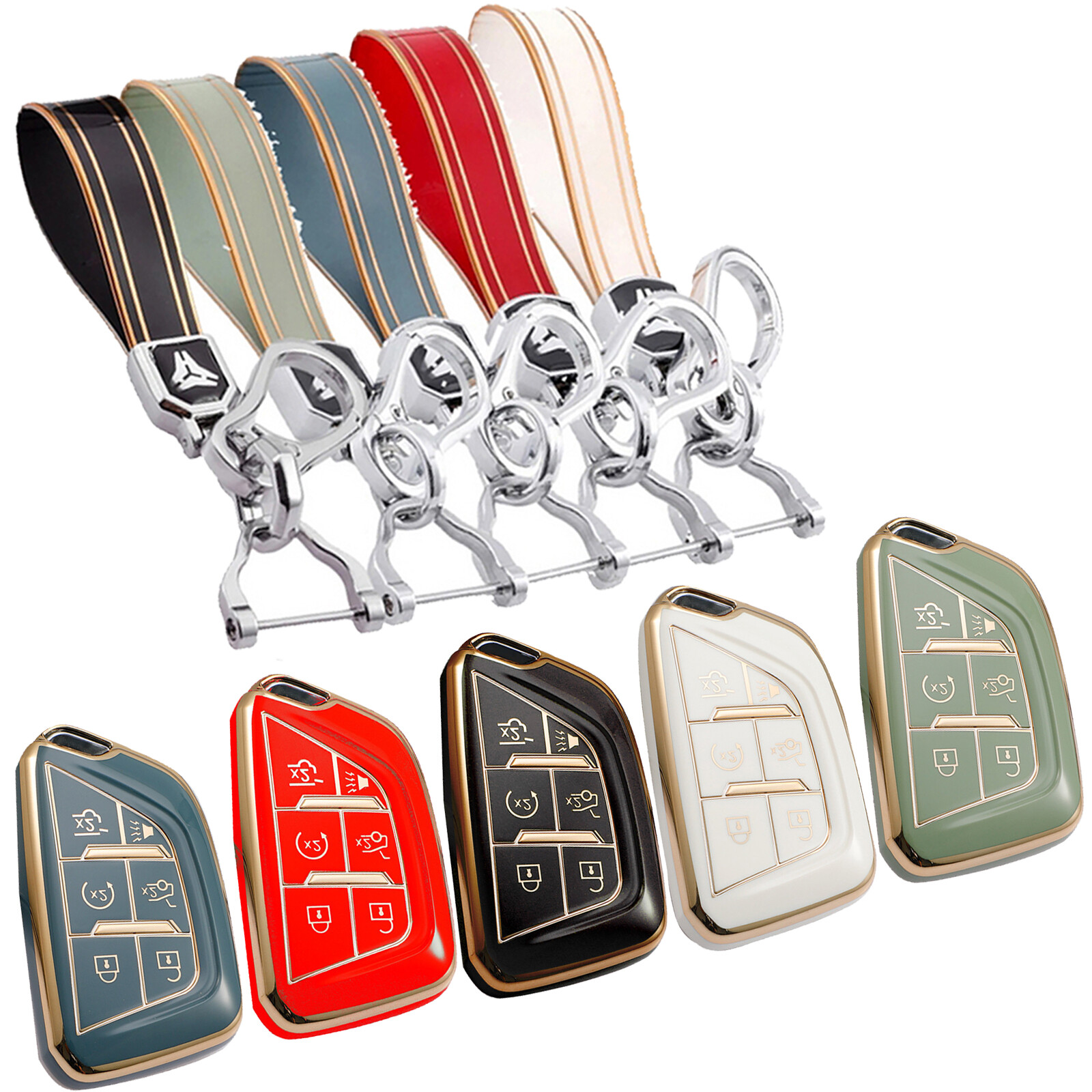 6 Button TPU Remote Key Fob Cover Case For Cadillac CT4 CT5 Lyriq XT4 ...