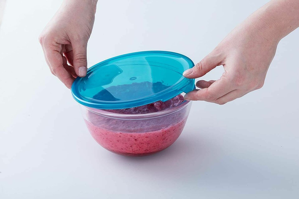 Pyrex Mixing Bowl Set with Lids 0.7L / 1.1L / 2.3L Glass Set of 3 Cook ...