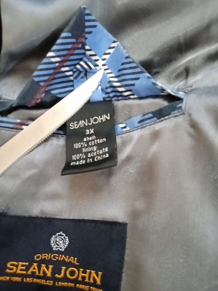 Sean John Jacket Blazer Men's 3x Corduroy Black | eBay