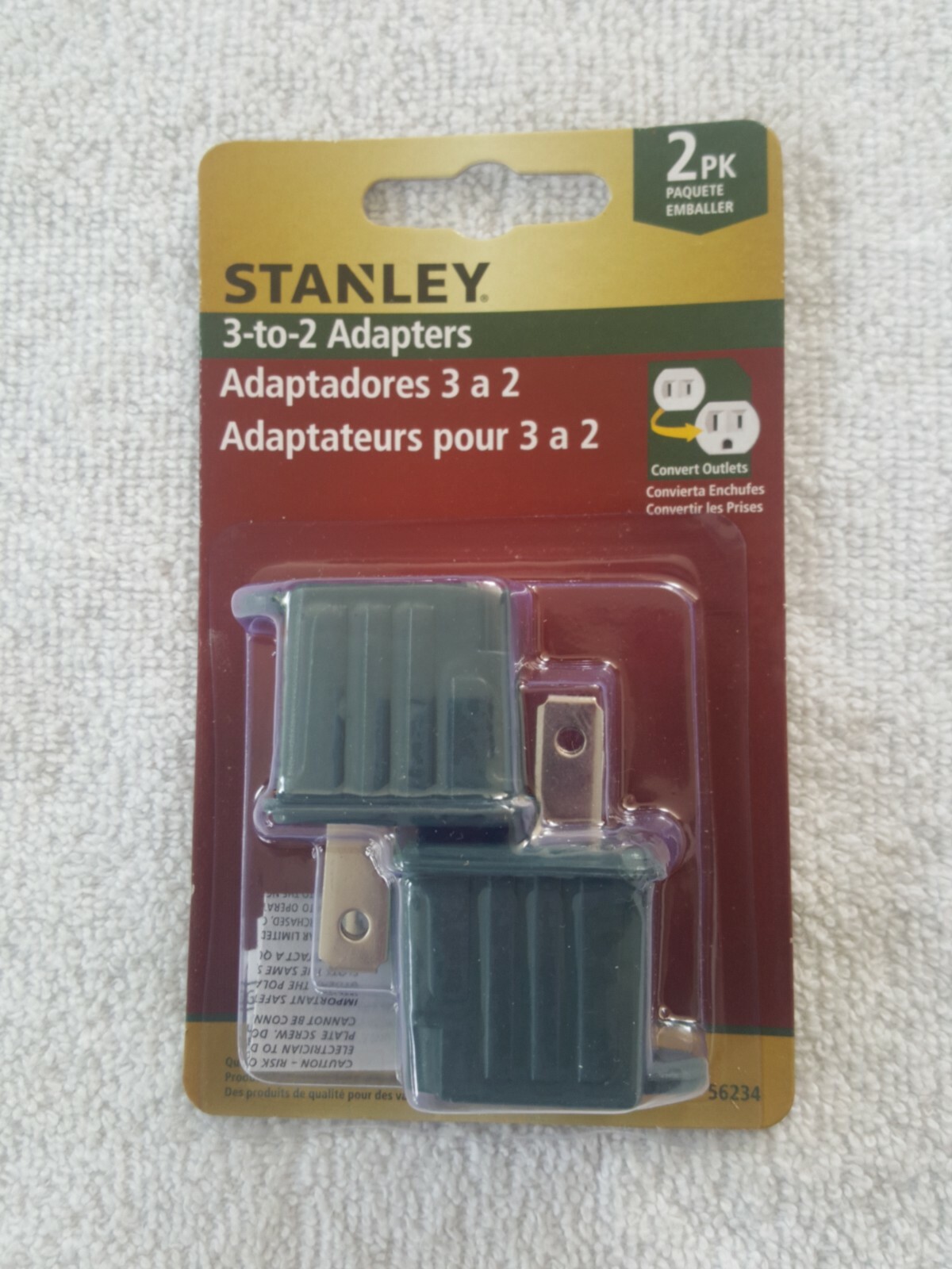 Stanley Adapter Electrical 3-To-2 No 57234 Lot of 20 COUNT NEW 2 PK | eBay