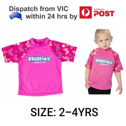 Girls Kids Floaties Pink Butterfly Rash Vest Sun Protection UPF50 ...