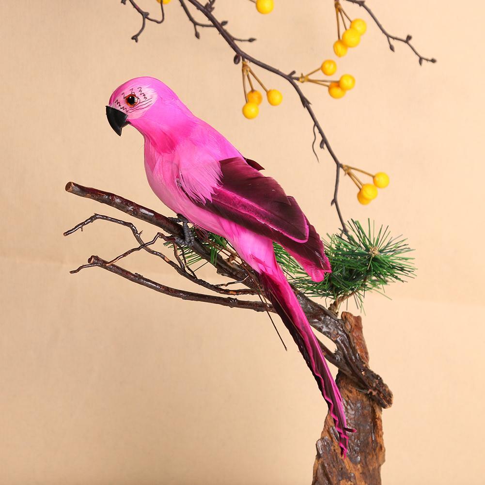 Artificial Simulation Foam Bird Parrot Feather Garden Bird Prop Decor ...