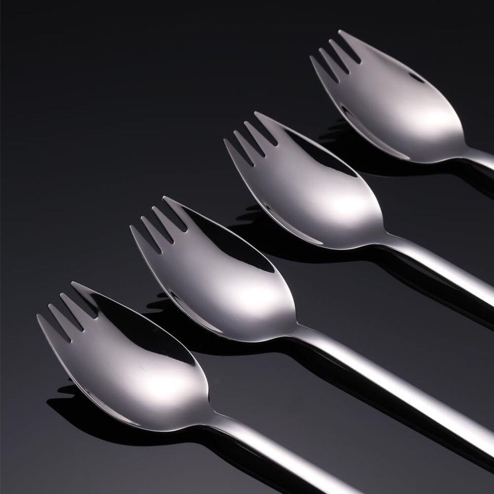 Sporks 4 Pack, 18/10 Spork Stainless, Steel Metal Spork for Everyday ...