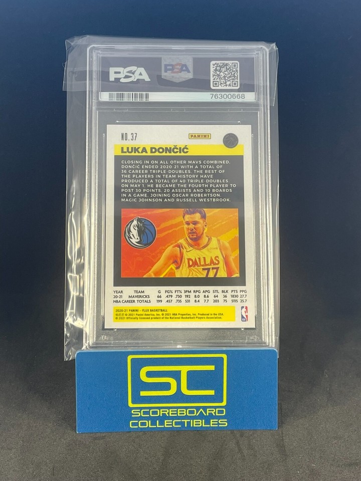2019-20 Luka Doncic Panini Chronicles Flux #590 Dallas Mavericks PSA 10 ...