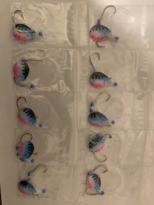 10 Walleye 2-Hook Snell Crawler Harness w/Quick Change & Pink/Blue ...