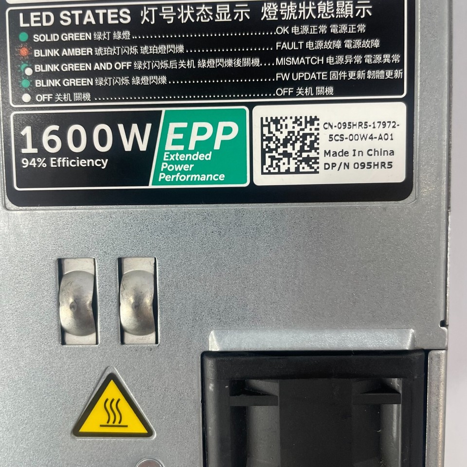 DELL 95HR5 1600W Power Supply FX2 | T630 | R740 | R830 | R940 | eBay