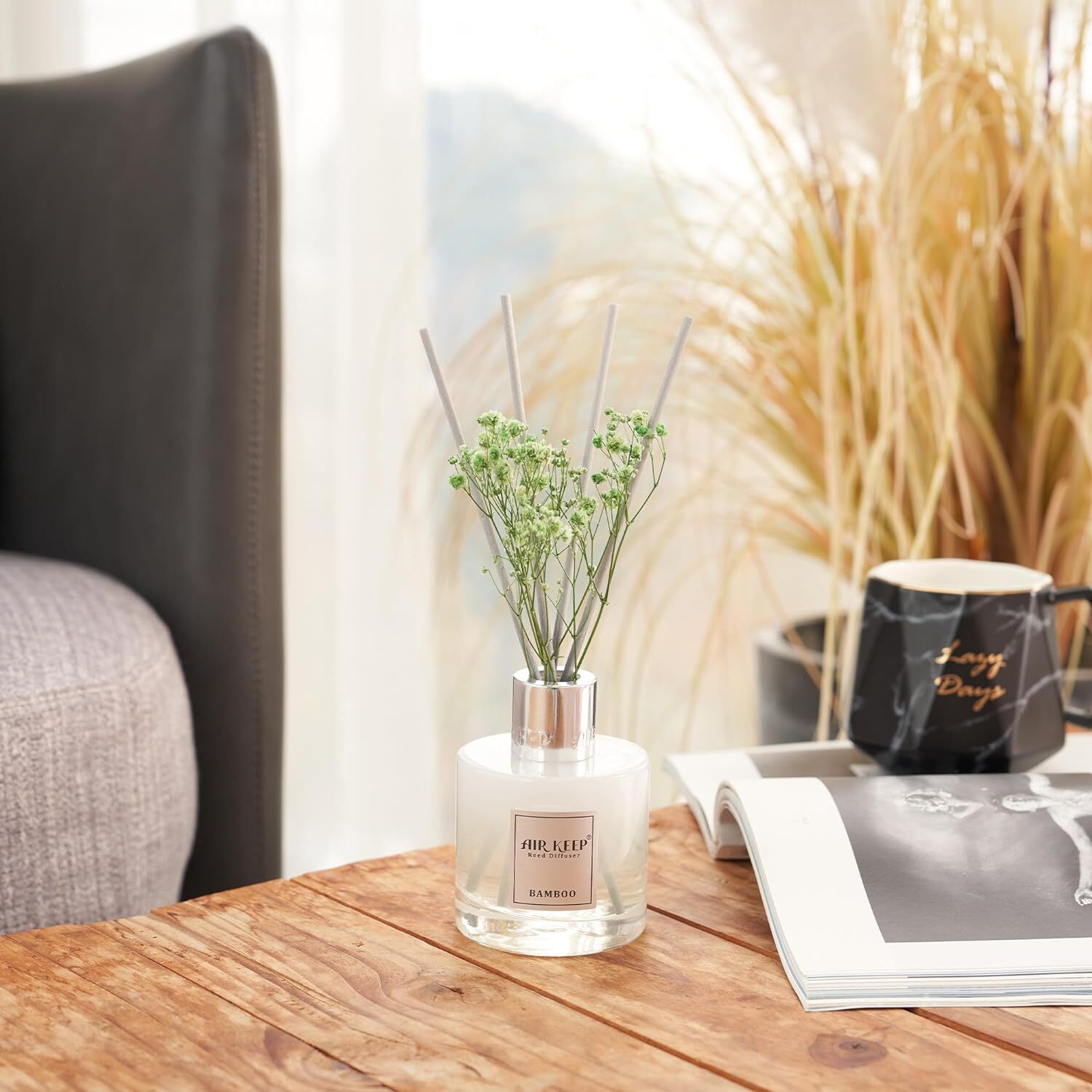 Airkeep Reed Diffuser Set,3.38 fl oz (100 ml) - Bamboo Oil Diffusers ...