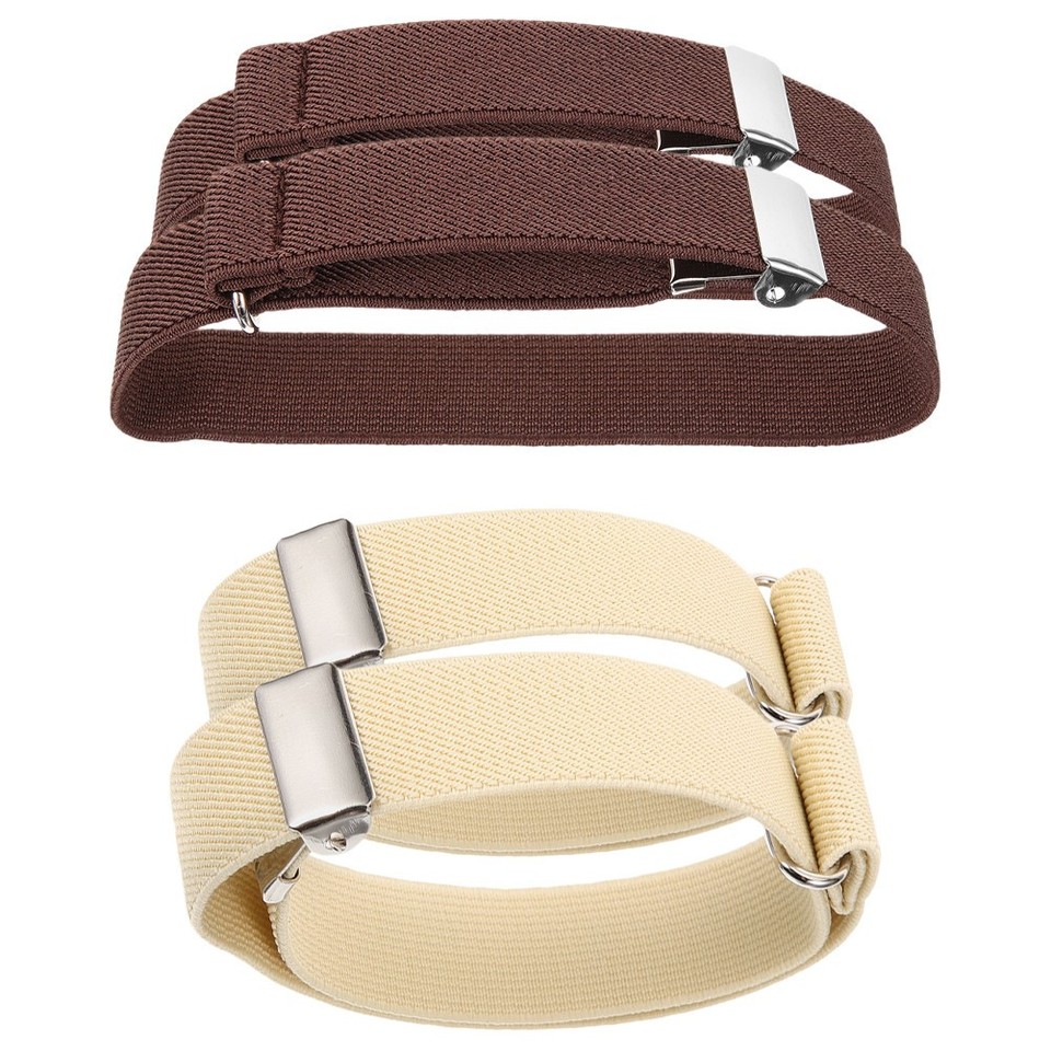2 Pairs Elastic Sleeve Garters Adjustable Armbands for Men Women Shirt ...