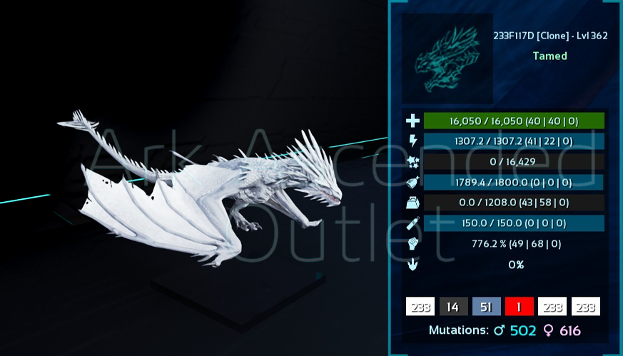 Ark Survival Ascended-ASA-PVE-Ice Wyvern-Color-Dino-PC/PS5/XBOX ...