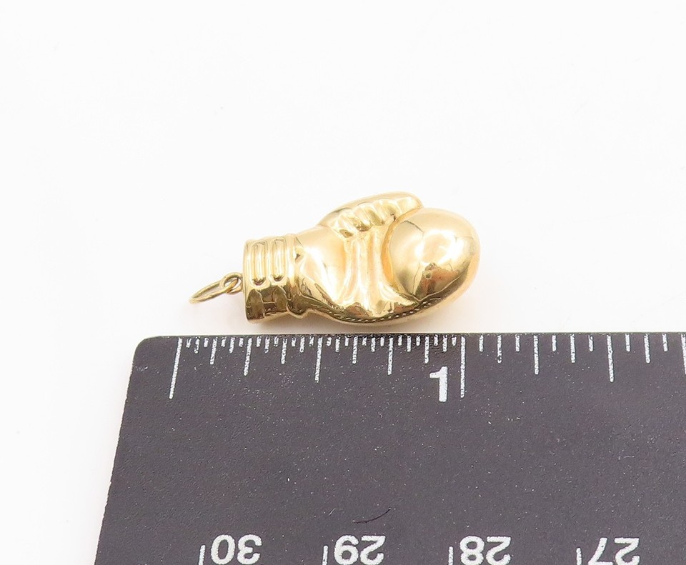 14K GOLD Vintage Pendant Miniature Boxing Glove Fighting Spirit Charm ...