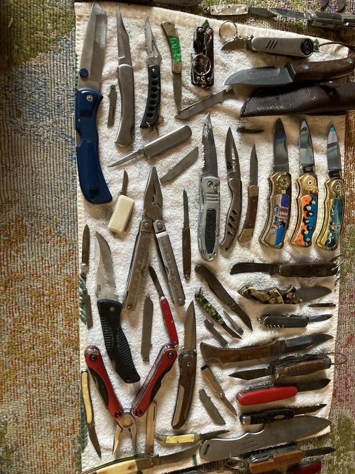 Huge Usable Pocket Knife Lot & Blade Lot Knife Collectible Usable Lot ...