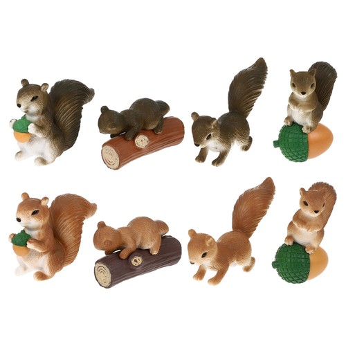 8PCS Adornments Accessories Squirrel Garden Stuate Cartoon Squirrel Toy ...