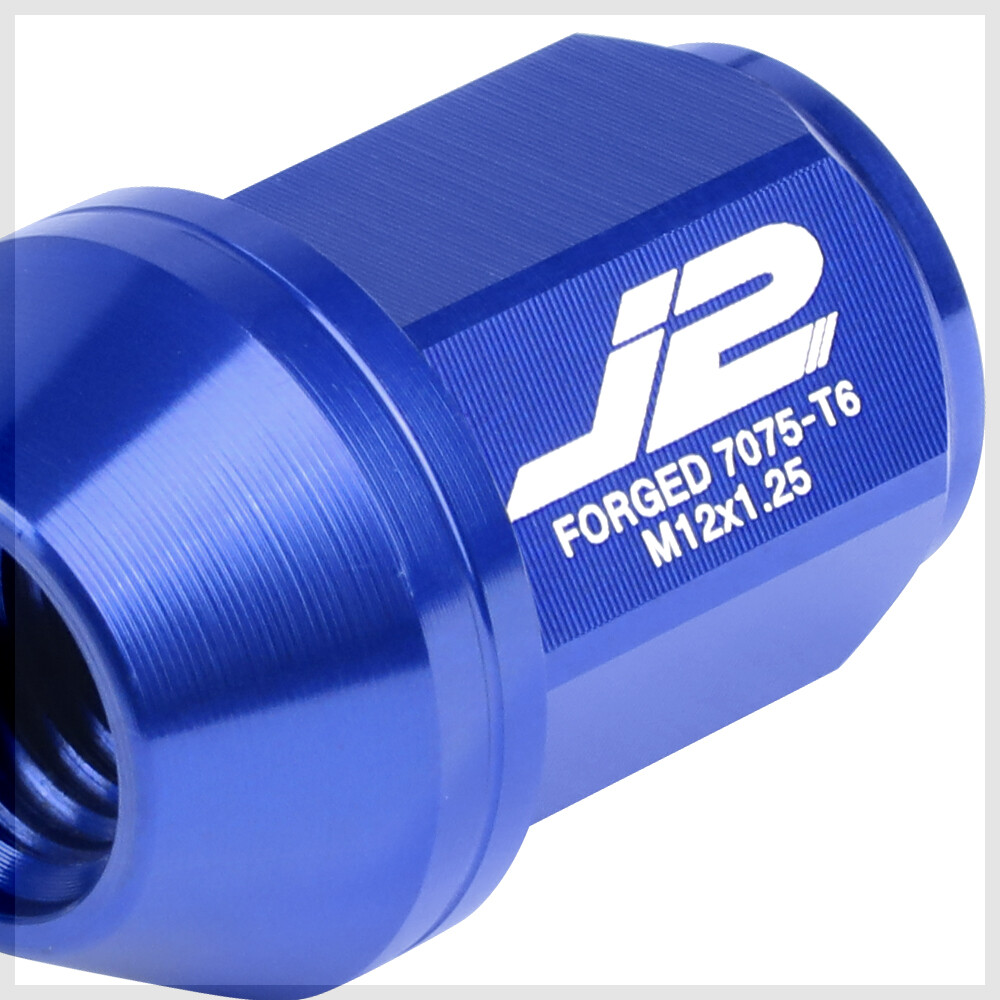 [J2 Engineering] 20x 12mmx1.25{CLOSED END}Blue 35mm Wheel Rim Lug Nut w ...