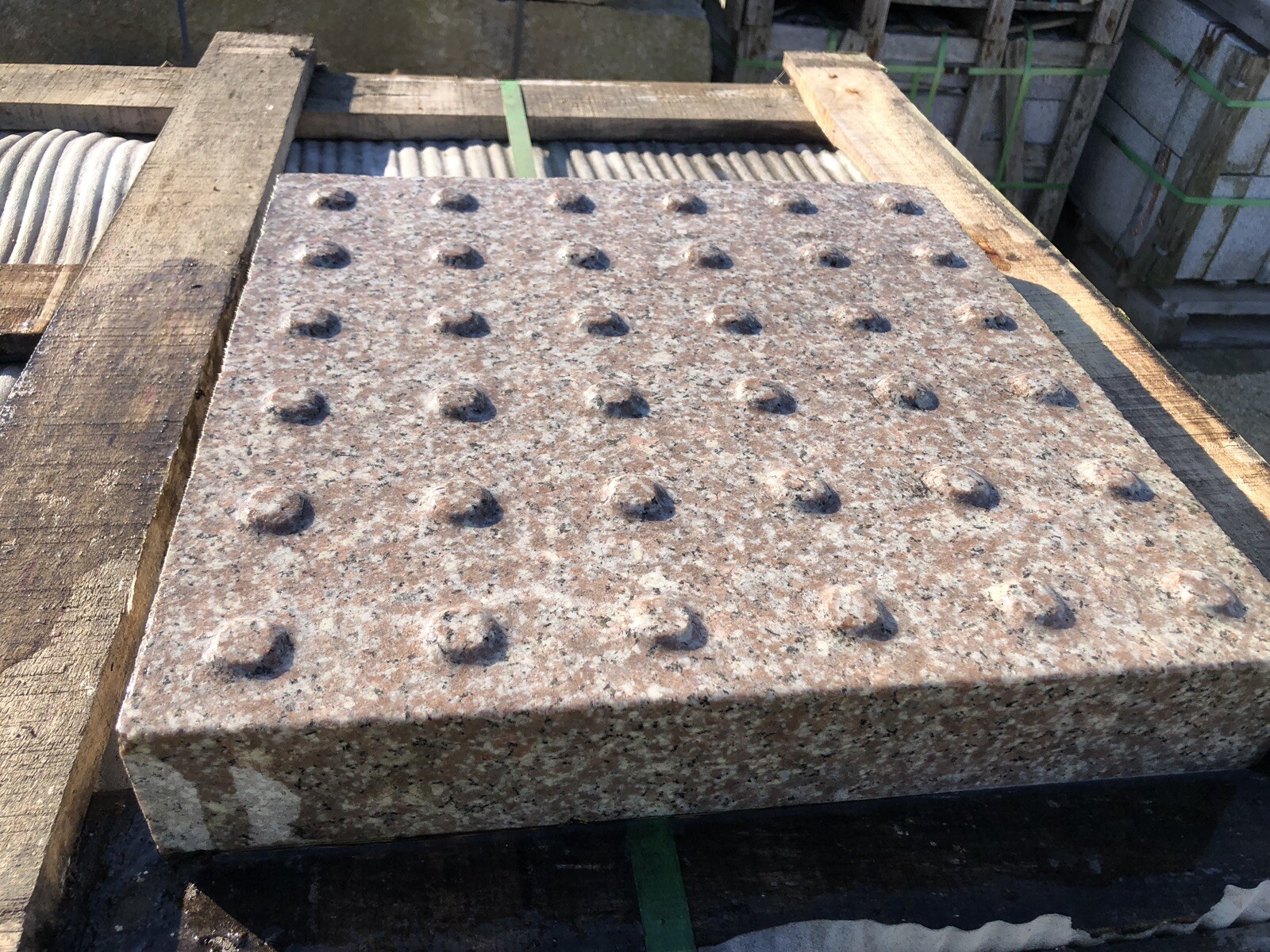 10 x Dimple Pink Granite Paving , Drive , Patio, Path Wall Rumble Strip ...