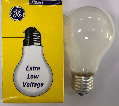 GE 60W 50V Low Voltage GLS Pearl Dimmable ES E27 Edison Screw Light ...