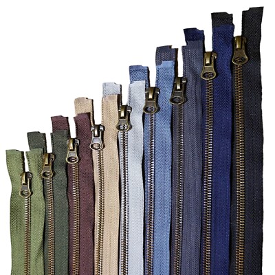 1pc Antique Brass Metal Zip Fastener Size #5 Open End For Jackets Heavy ...