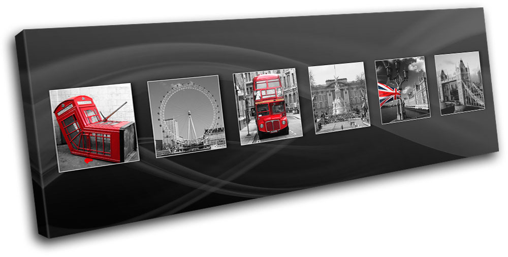 London Red Bus Phonebox City CANVAS WALL ART Picture Print VA | eBay ...