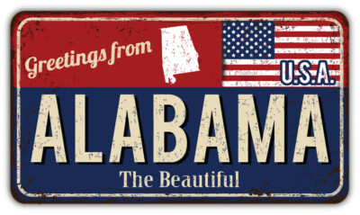 Alabama State USA Grunge Emblem Flag Car Bumper Sticker Decal ''SIZES ...