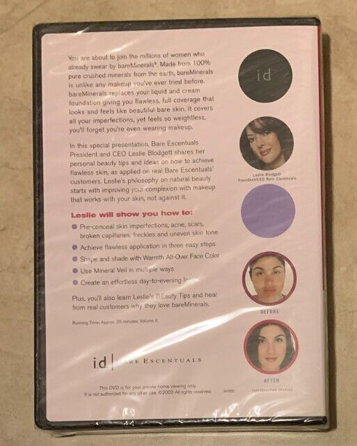 i.d. Bare Escentuals: Swirl Tap Buff Leslie Blodget Make Up Tips DVD NEW sealed | eBay