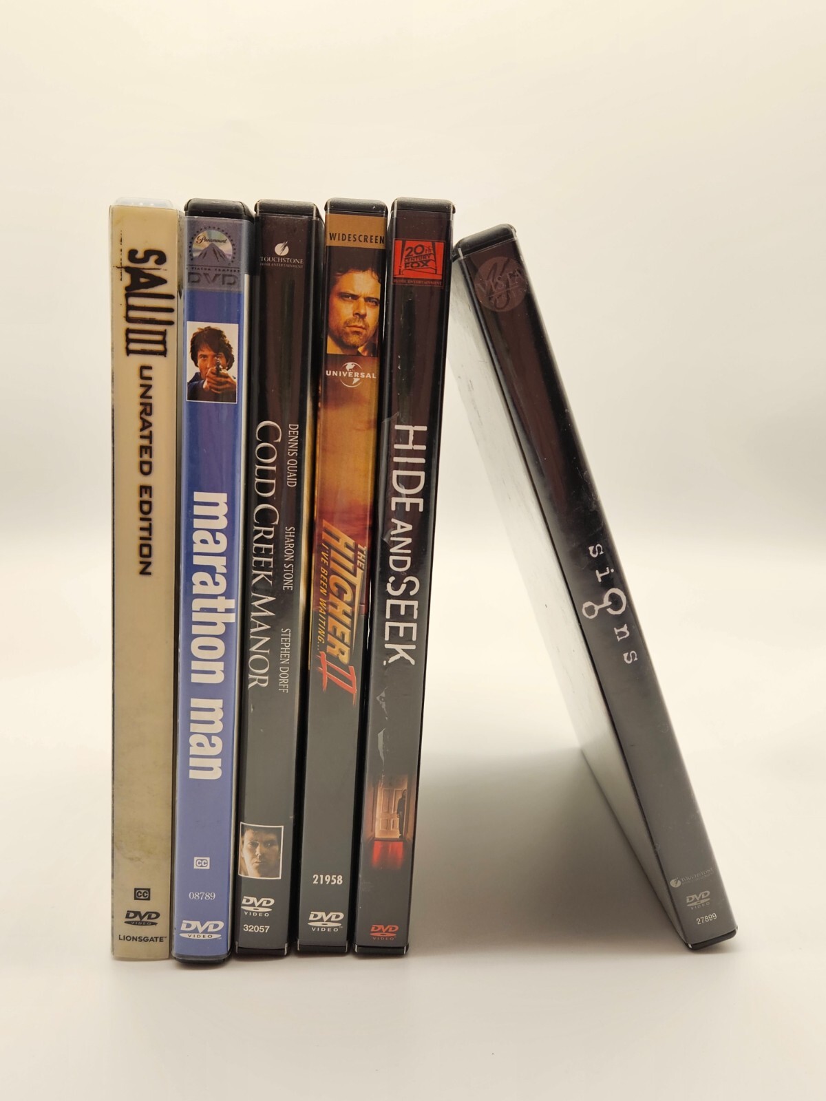 Lot of 6 Thriller Horror DVDs Including Saw Signs Hitcher Marathon Man ...