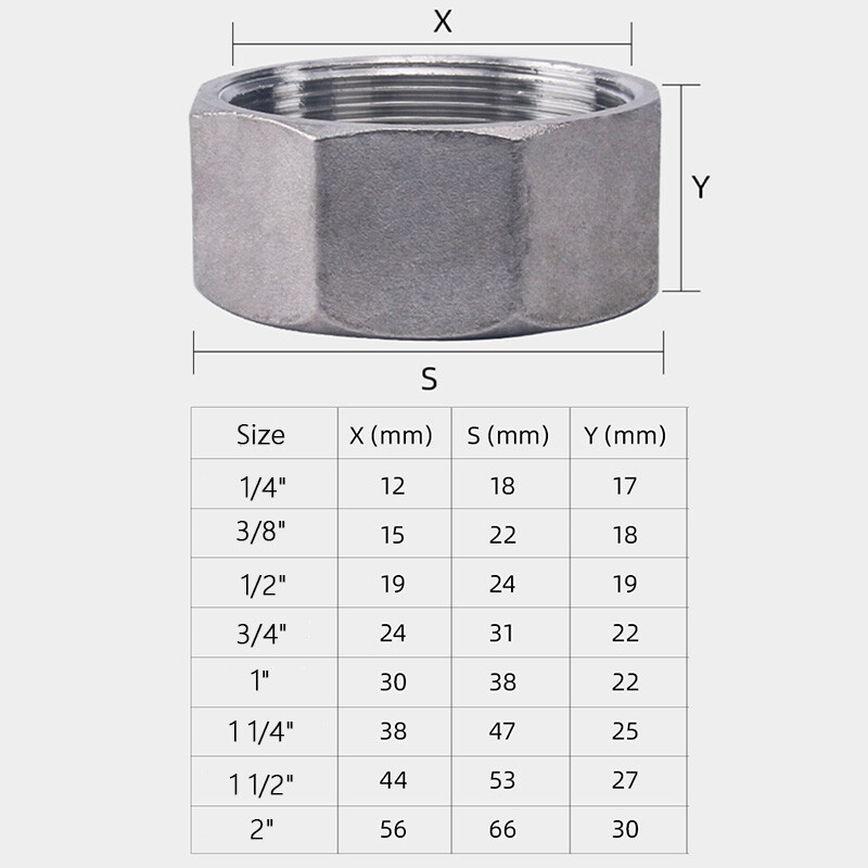 Stainless Steel Pipe Cap Dimension Table Stainless Steel 45° Elbow