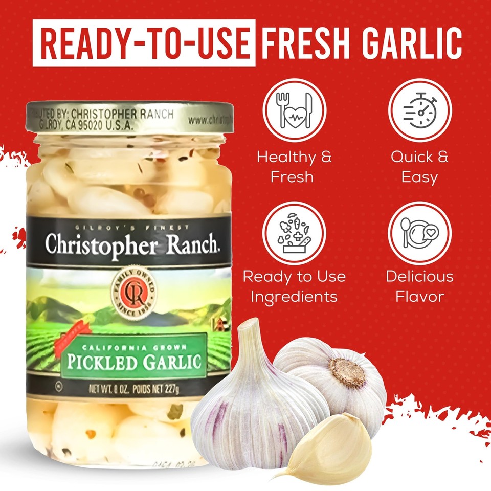 Christopher Ranch Pickled Garlic | Award Winning Heirloom Fresh Garlic ...