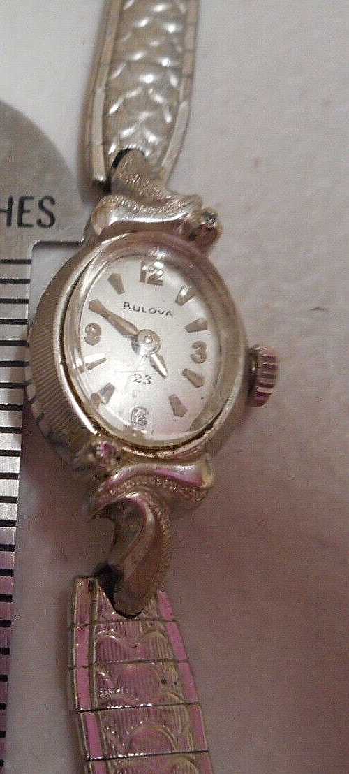 Bulova N4 10k Rolled Gold Plate 23-Jewel w/2 Diamond Wristwatch #L66311 ...