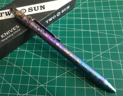 TwoSun Checkered Tactical Titanium Push Button Mechanism Pen Pen54 ...